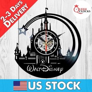 QueenClocks | Wall Decor | Disney World Vinyl Clock Wall Decor Themed ...